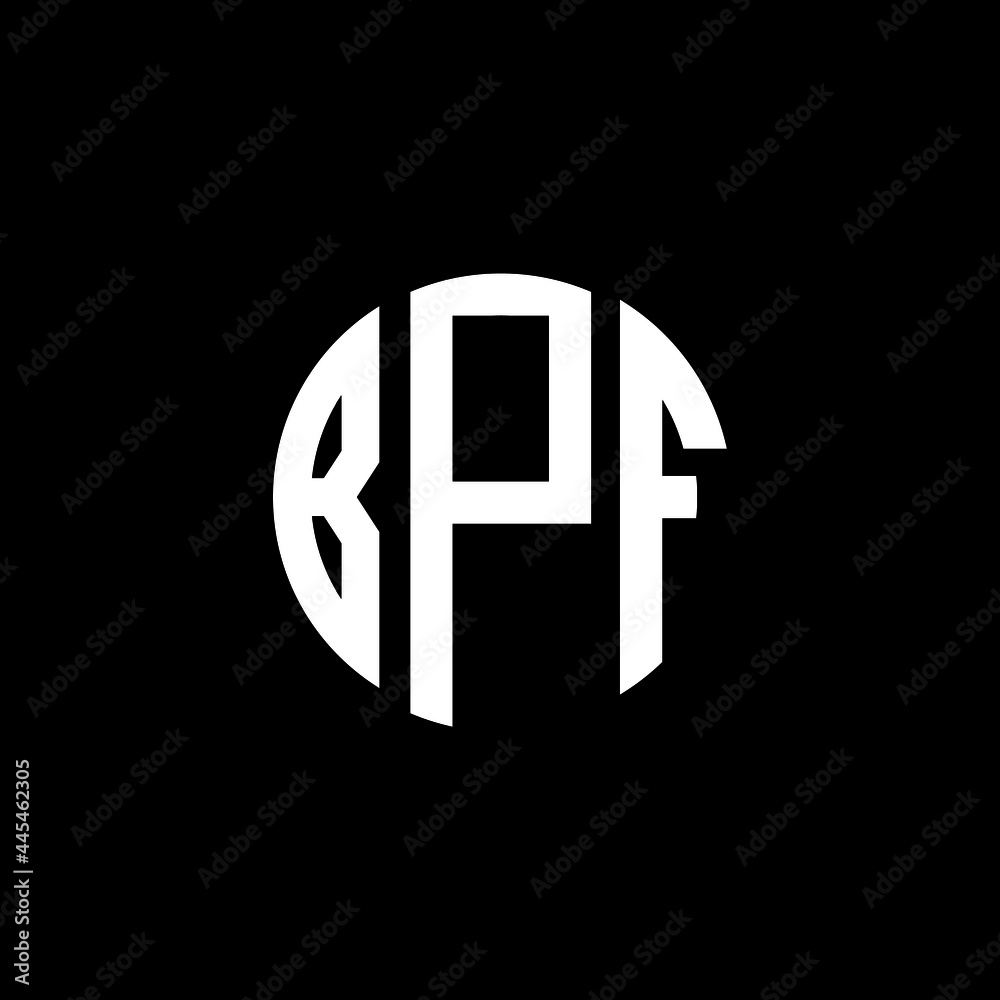 BPF letter logo design. BPF letter in circle shape. BPF Creative three ...