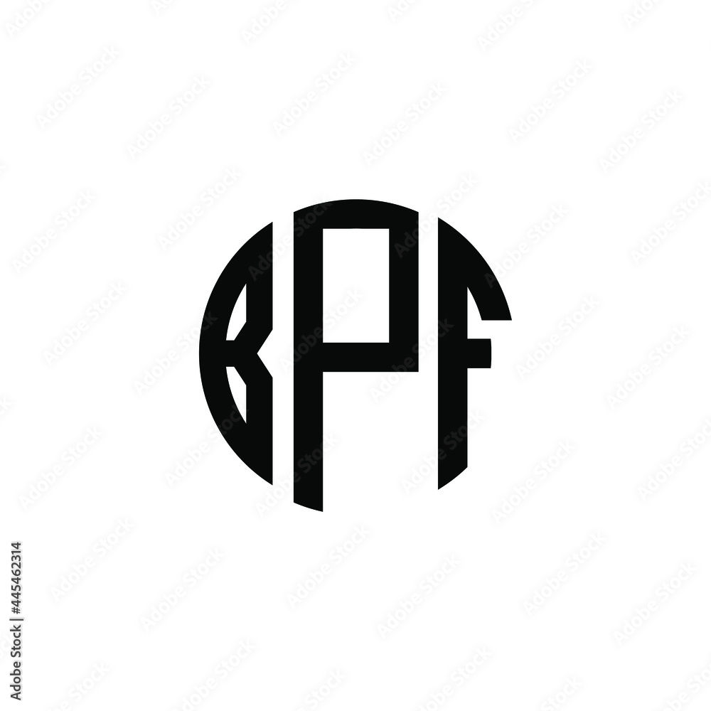 BPF letter logo design. BPF letter in circle shape. BPF Creative three ...