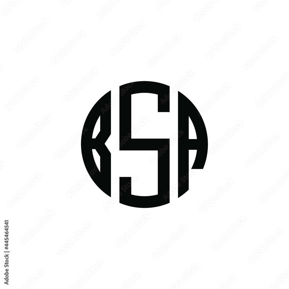 BSA letter logo design. BSA letter in circle shape. BSA Creative three ...