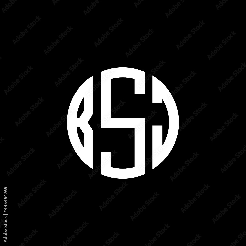 BSJ letter logo design. BSJ letter in circle shape. BSJ Creative three ...