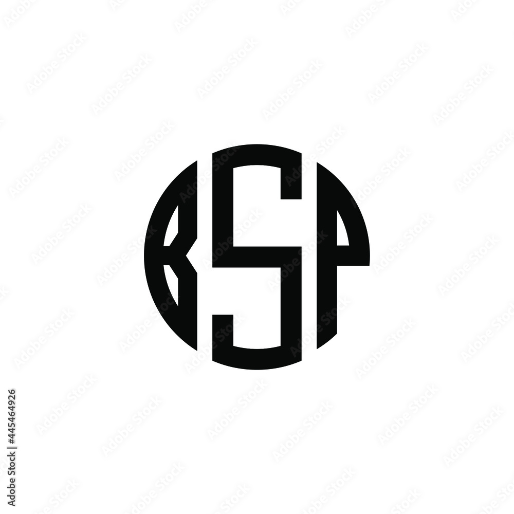 BSP letter logo design. BSP letter in circle shape. BSP Creative three ...