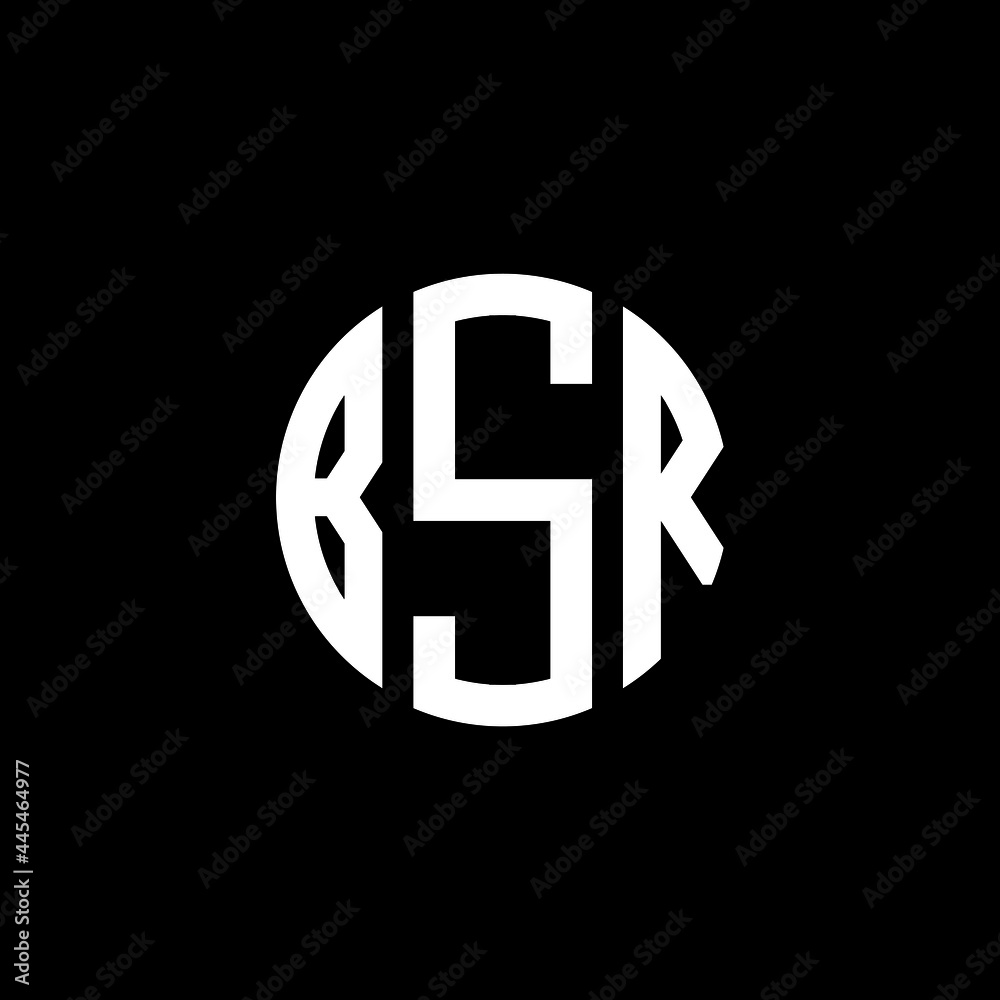 BSR letter logo design. BSR letter in circle shape. BSR Creative three ...
