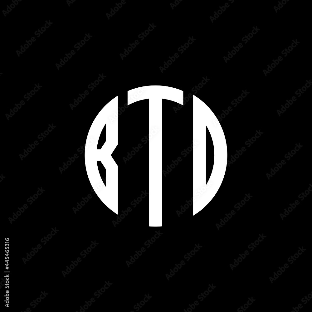 BTD letter logo design. BTD letter in circle shape. BTD Creative three ...