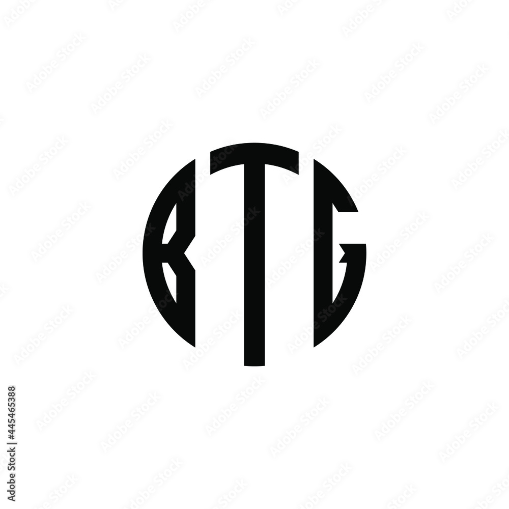 BTG letter logo design. BTG letter in circle shape. BTG Creative three ...