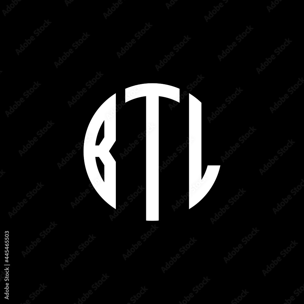 BTL letter logo design. BTL letter in circle shape. BTL Creative three ...
