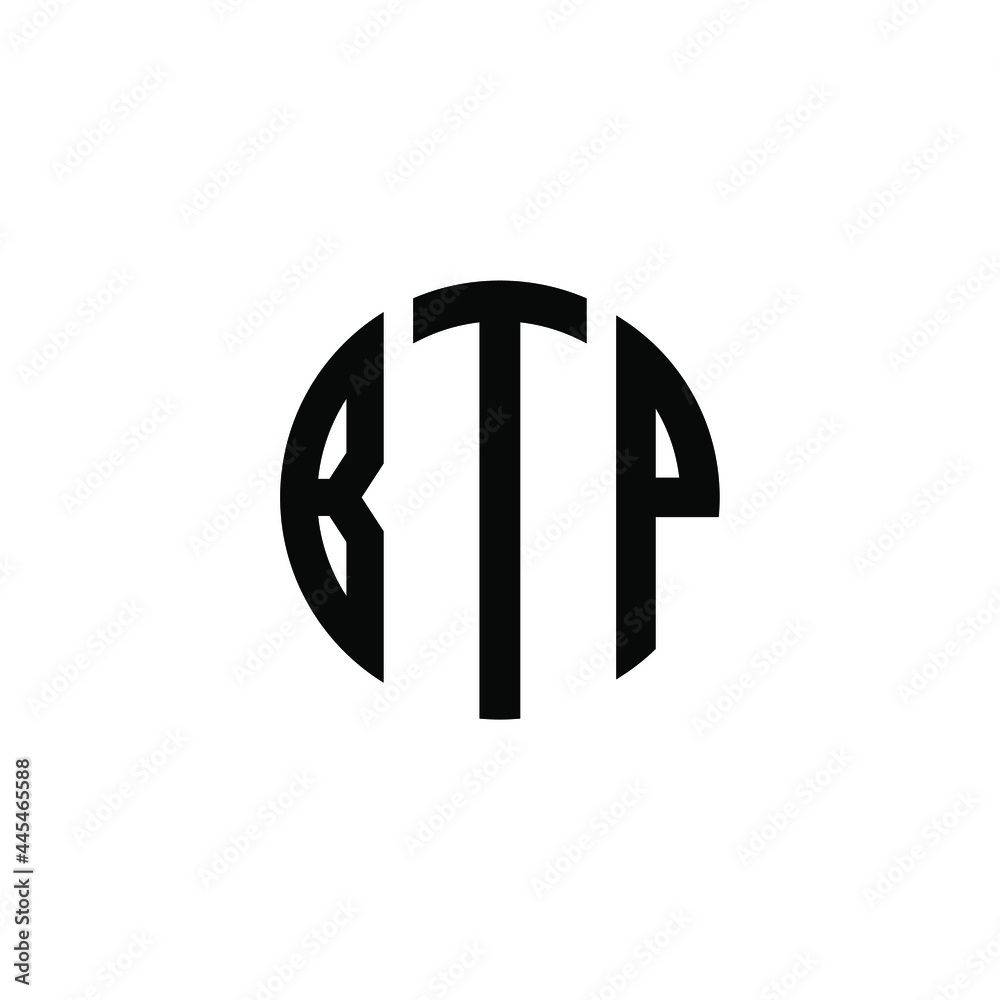 BTP letter logo design. BTP letter in circle shape. BTP Creative three ...