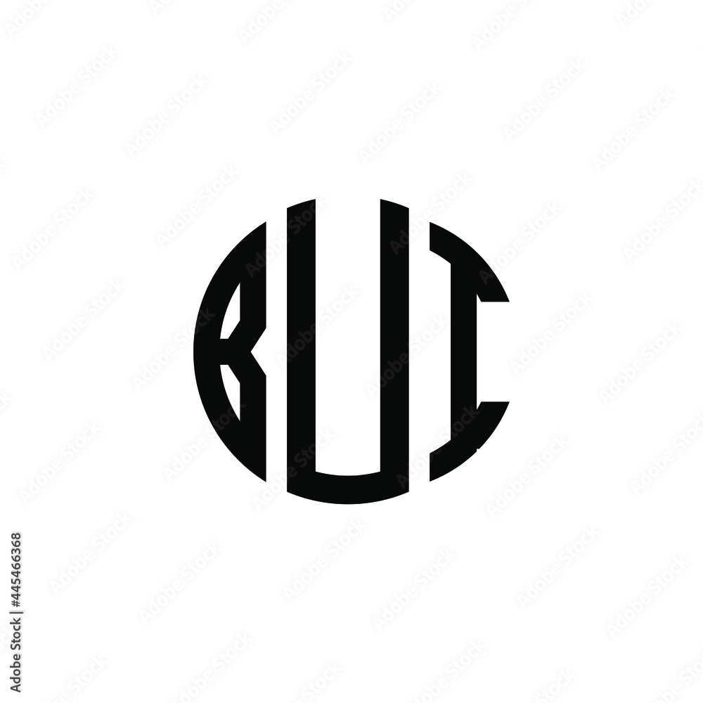 BUI letter logo design. BUI letter in circle shape. BUI Creative three ...