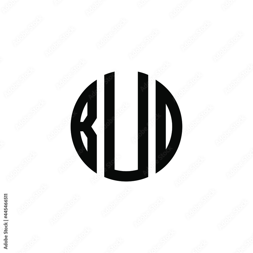 BUO letter logo design. BUO letter in circle shape. BUO Creative three ...