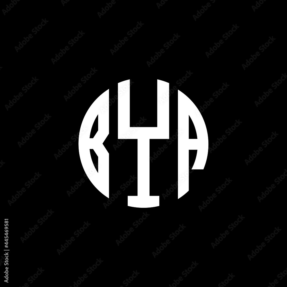 BYA letter logo design. BYA letter in circle shape. BYA Creative three ...
