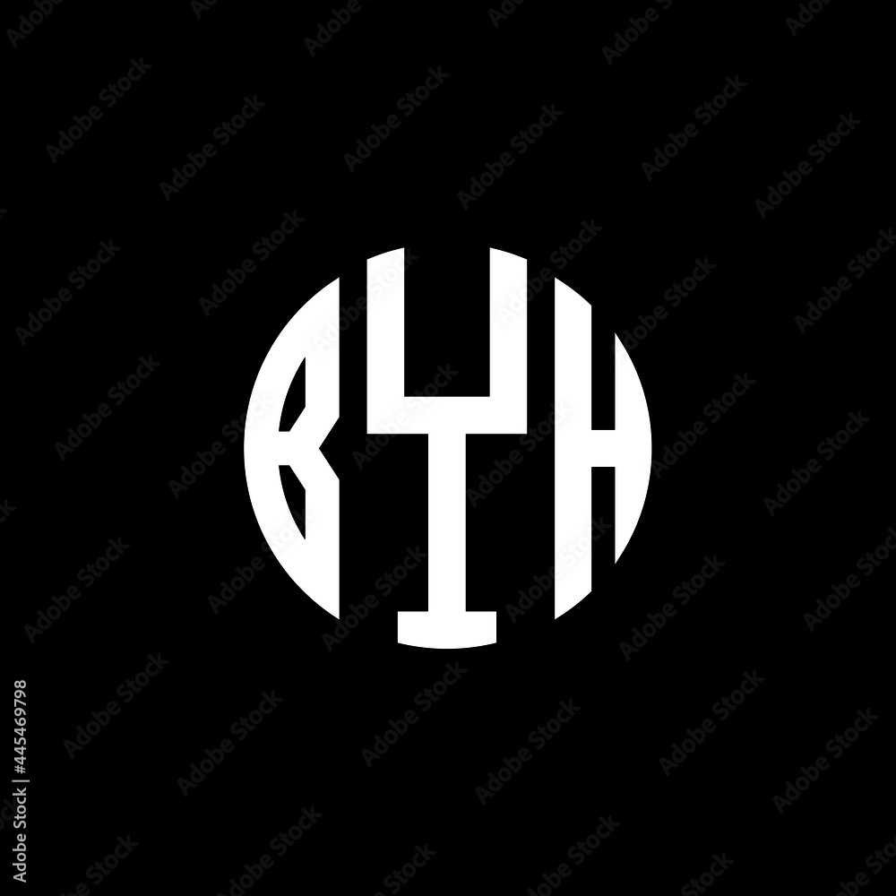 BYH letter logo design. BYH letter in circle shape. BYH Creative three ...
