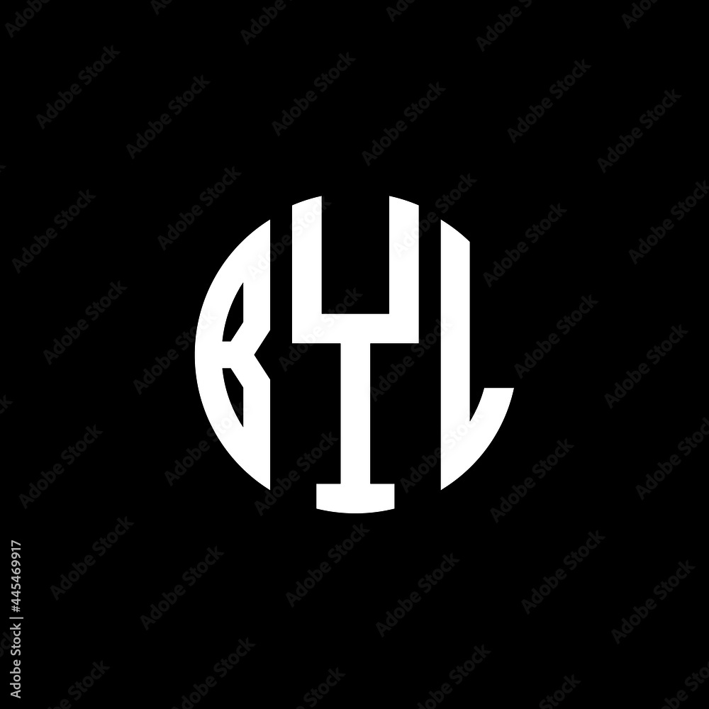 BYL letter logo design. BYL letter in circle shape. BYL Creative three ...