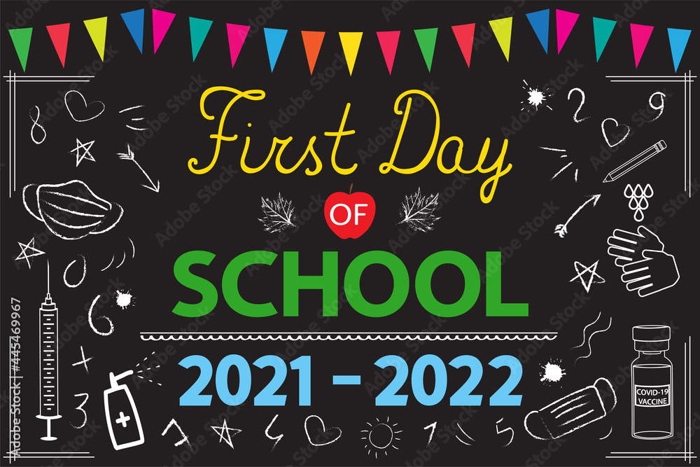 Education during a covid-19 pandemic. First Day of School 2021-2022 ...