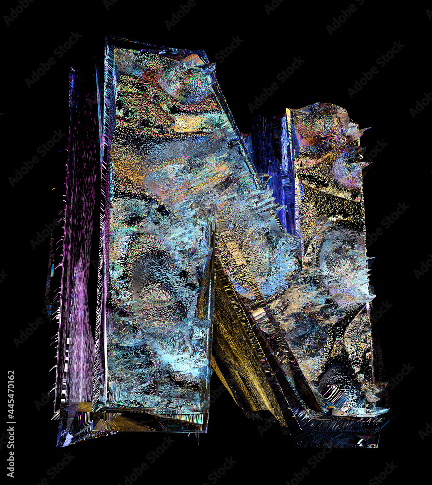 3d render of abstract art 3d fantasy font capital letter n in mix of ...