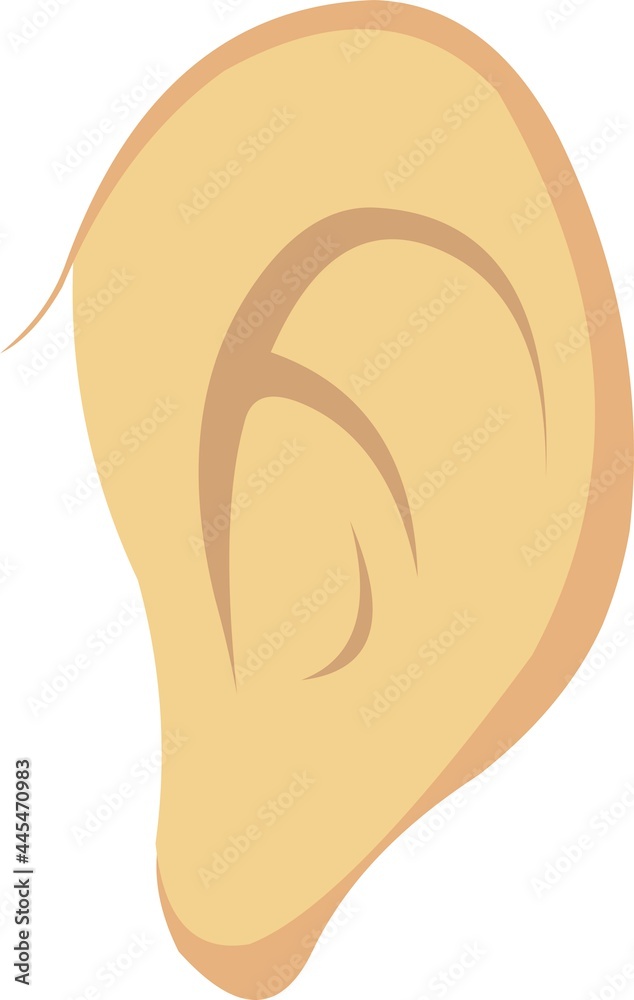 Vector emoticon illustration of a human ear Stock Vector | Adobe Stock