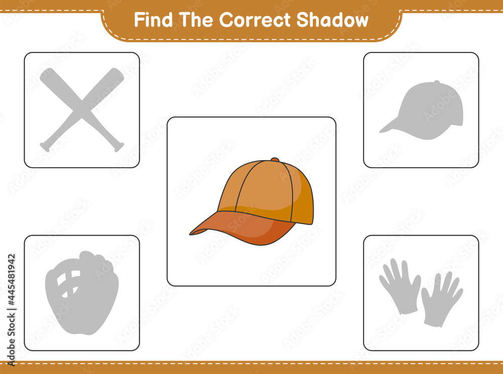 Find the correct shadow. Find and match the correct shadow of Cap Hat ...