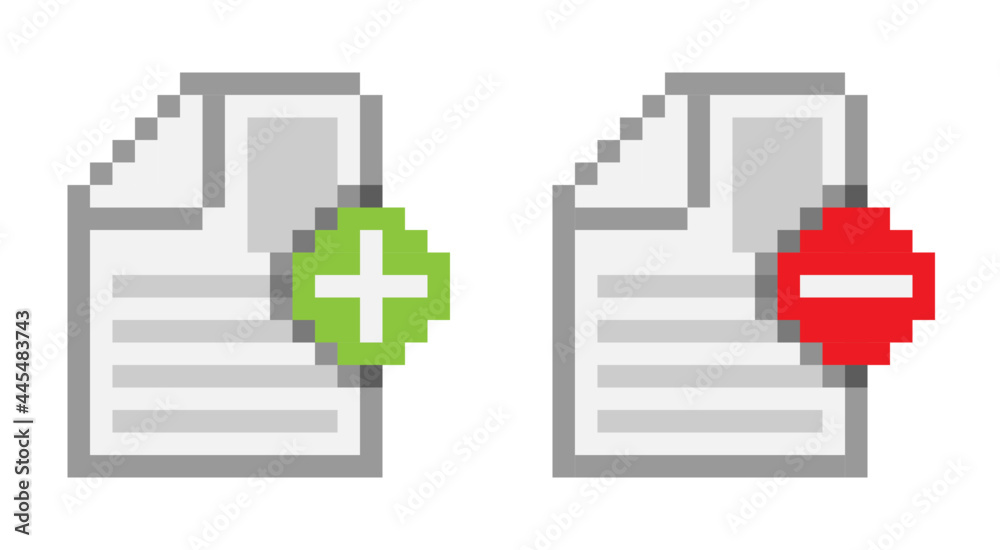 Pixel art icon document file illustration vector Stock-Vektorgrafik ...