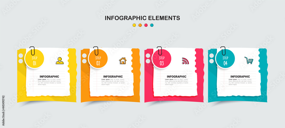 Vetor de Business Infographic with note paper design vector. do Stock ...