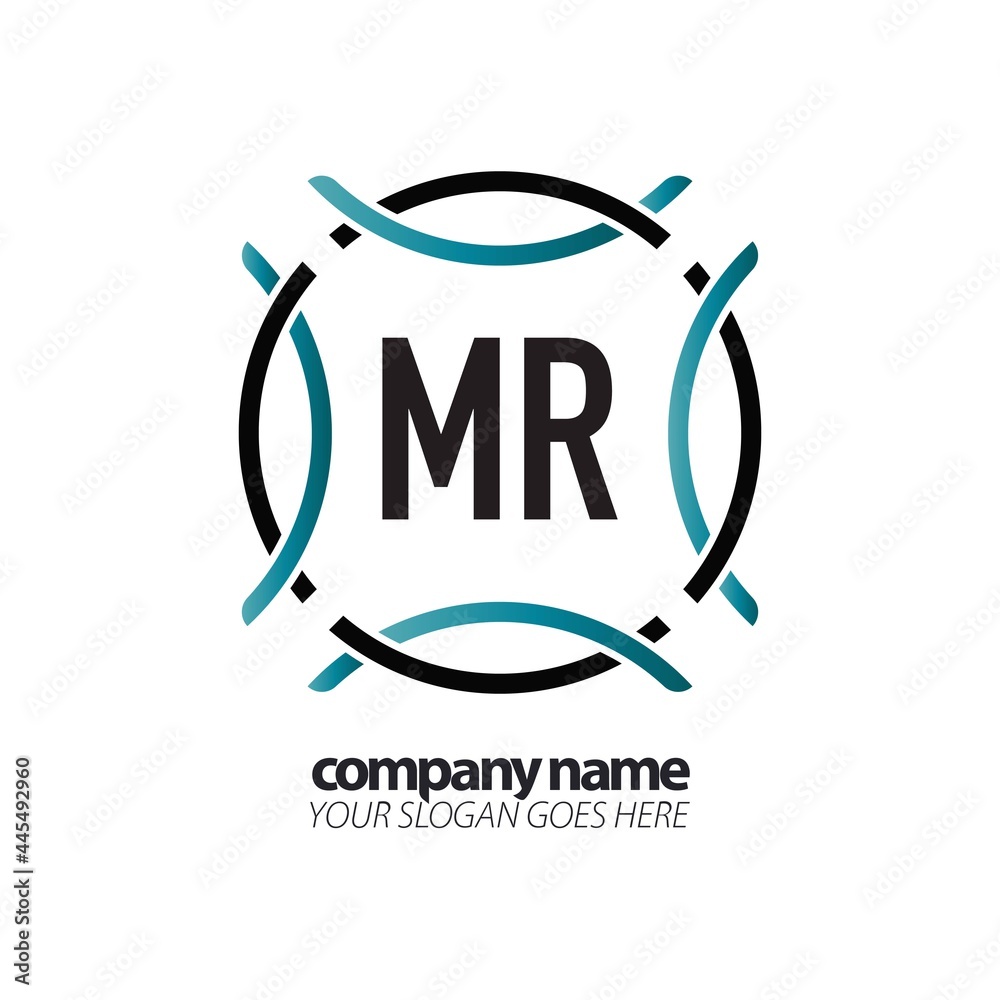Initial Letter MR Circle Sport Logo Design Template. Creative circle ...