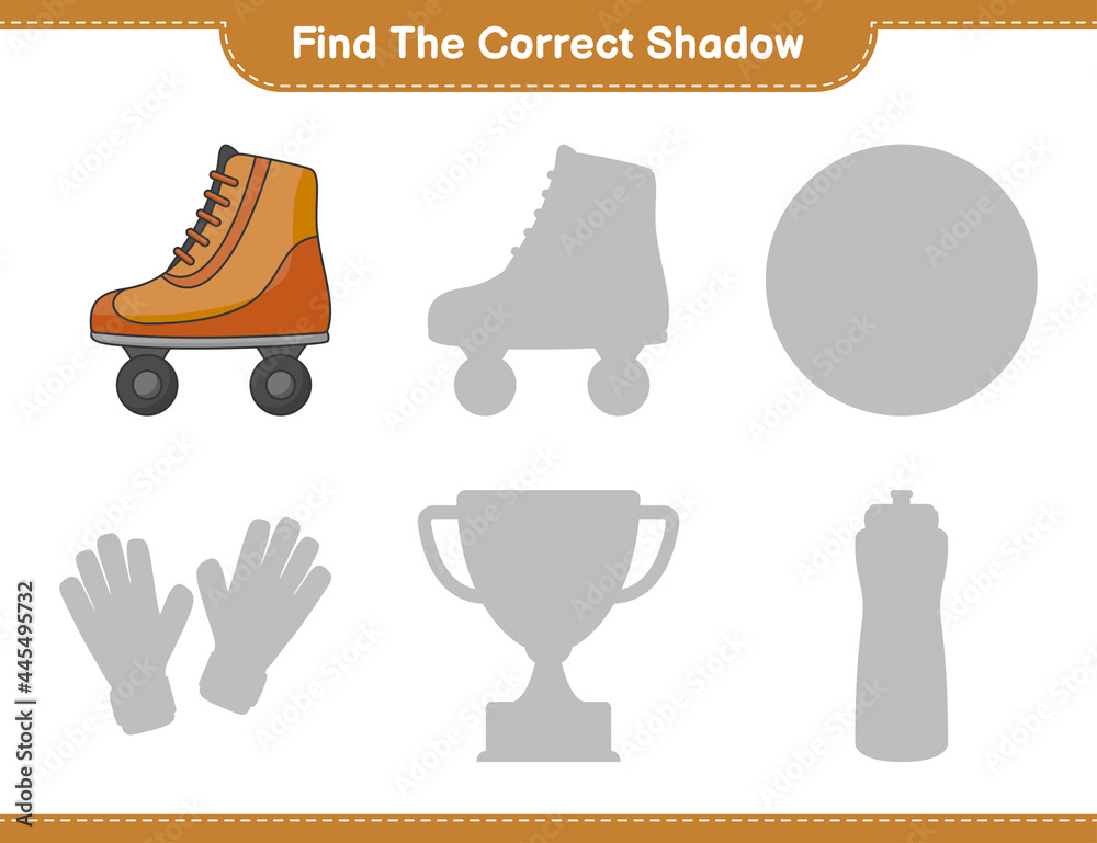 Vecteur Stock Find the correct shadow. Find and match the correct ...