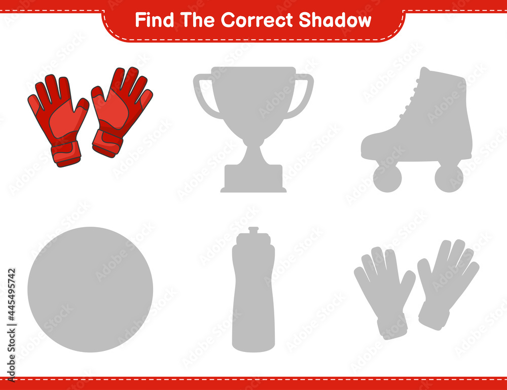 Vektorová grafika „Find the correct shadow. Find and match the correct ...