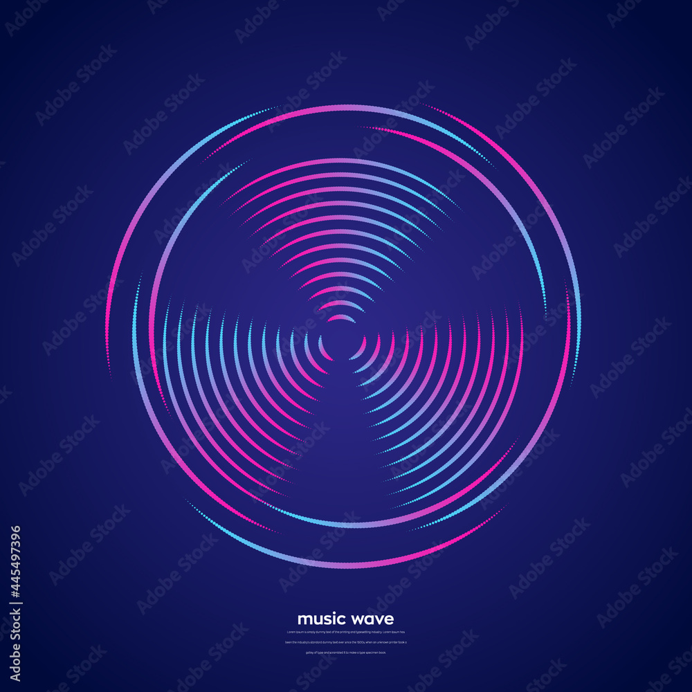 Vector sound wave. Abstract colorful digital music equalizer. Audio ...
