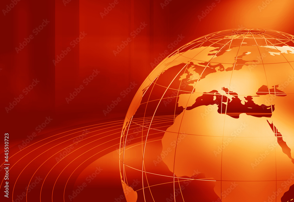 Digital orange globe background for wallpapers Stock Illustration | Adobe Stock