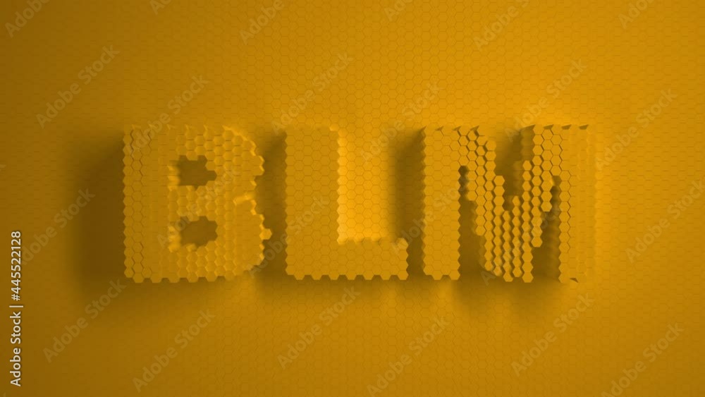 BLM for black lives matter hashtag, text. Yellow mosaic surface with ...