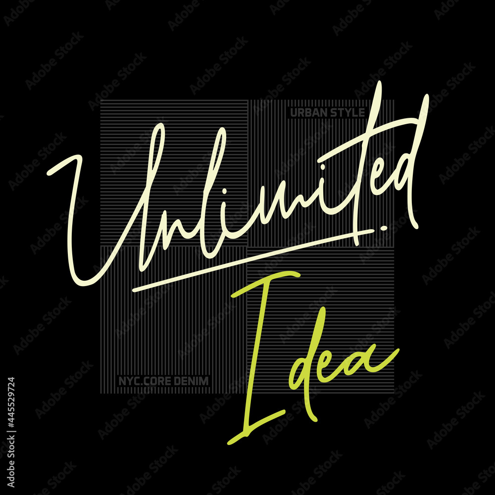 unlimited idea, modern and stylish typography slogan. vector ...
