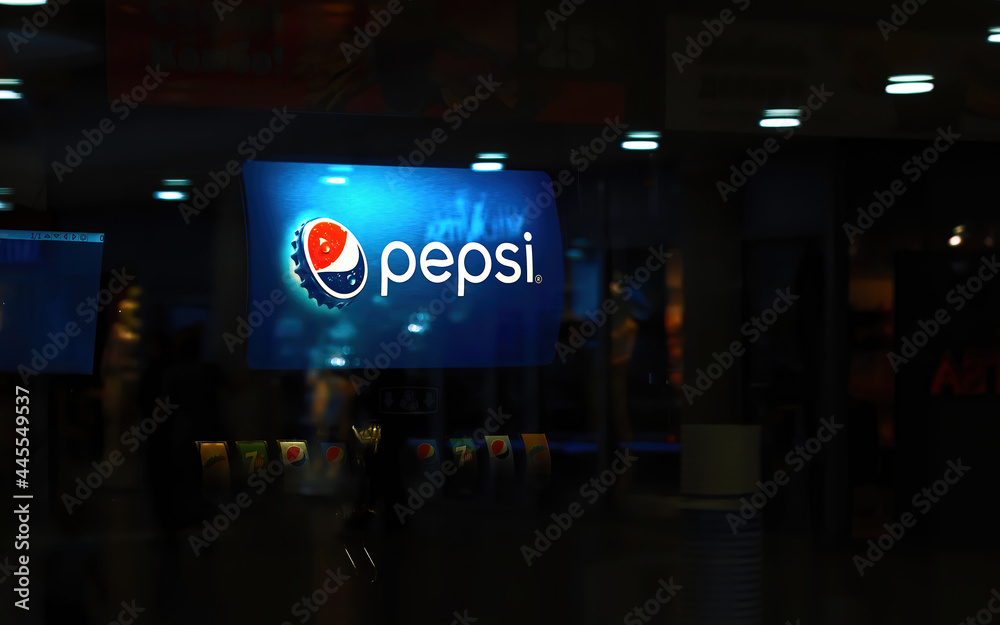 Minsk, Belarus. Jul 2021. Pepsi machine for refill self service in ...