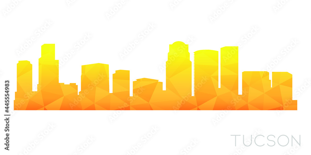 Tucson, AZ, USA Low Poly Skyline Clip Art City Design. Geometric ...