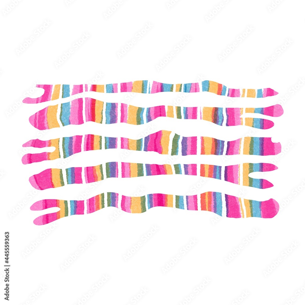 Whimsical water wave riso print beach design element. Colorful cute ...