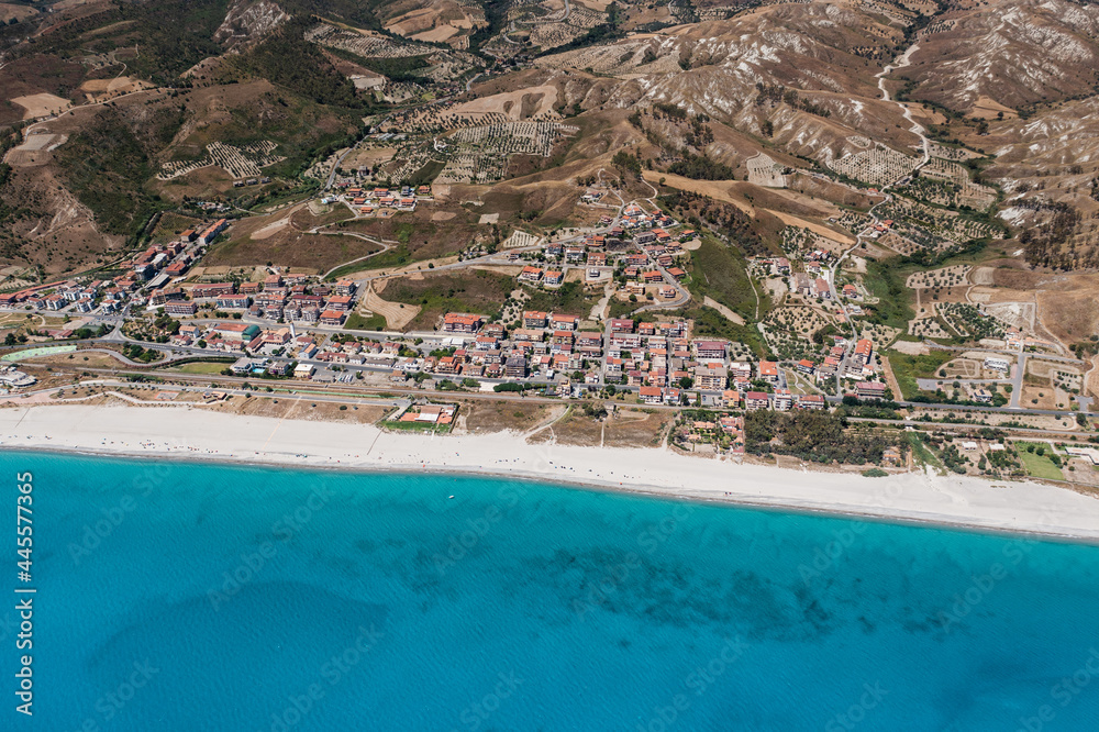 Vista aerea della costa in Calabria santa caterina dello Ionio Stock ...