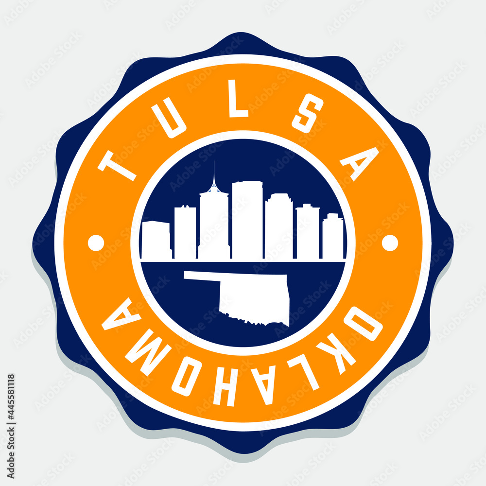 Tulsa, OK, USA Badge City Vector Seal. National Symbol Skyline Stamp ...
