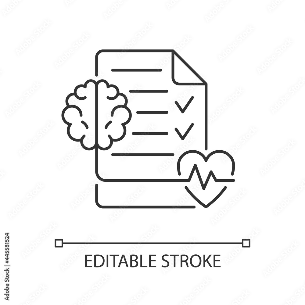 Mental health awareness linear icon. Defeating illness stigma ...