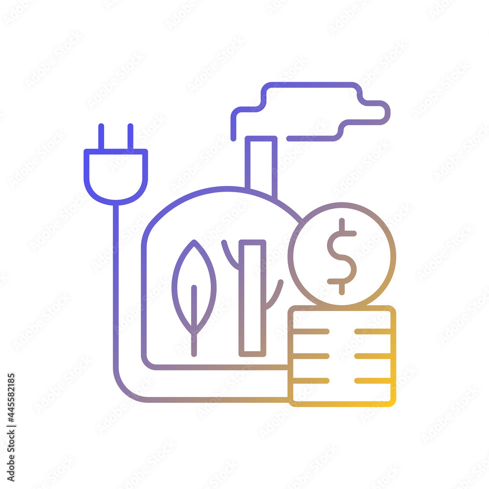 Biomass energy price gradient linear vector icon. Sustainable power ...