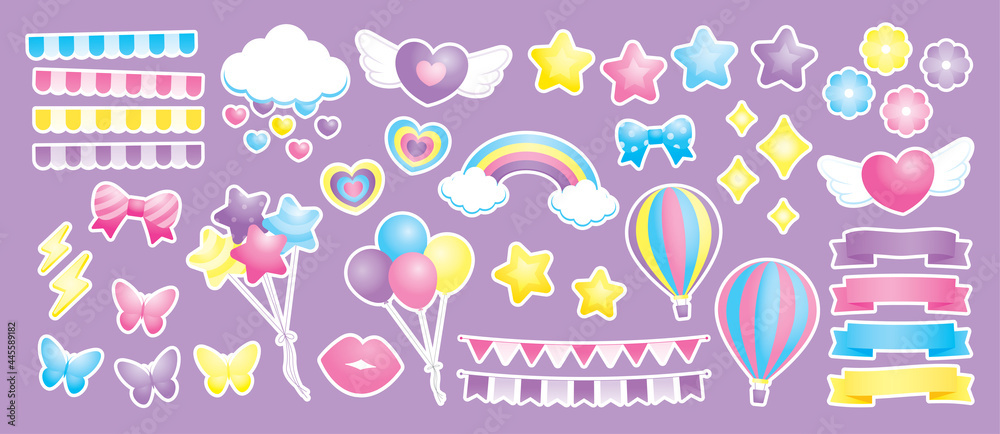 sweet pastel girly stuff vector collection for decorating your cute ...