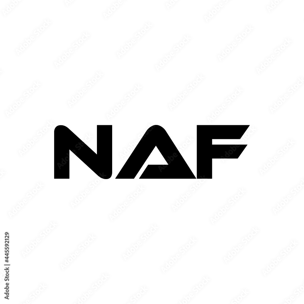 NAF letter logo design with white background in illustrator, vector ...