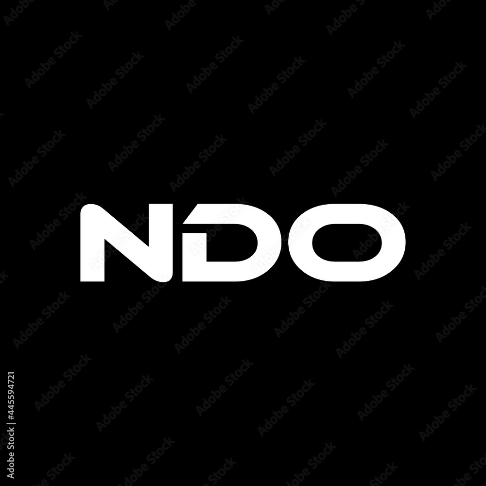 Vecteur Stock NDO letter logo design with black background in ...