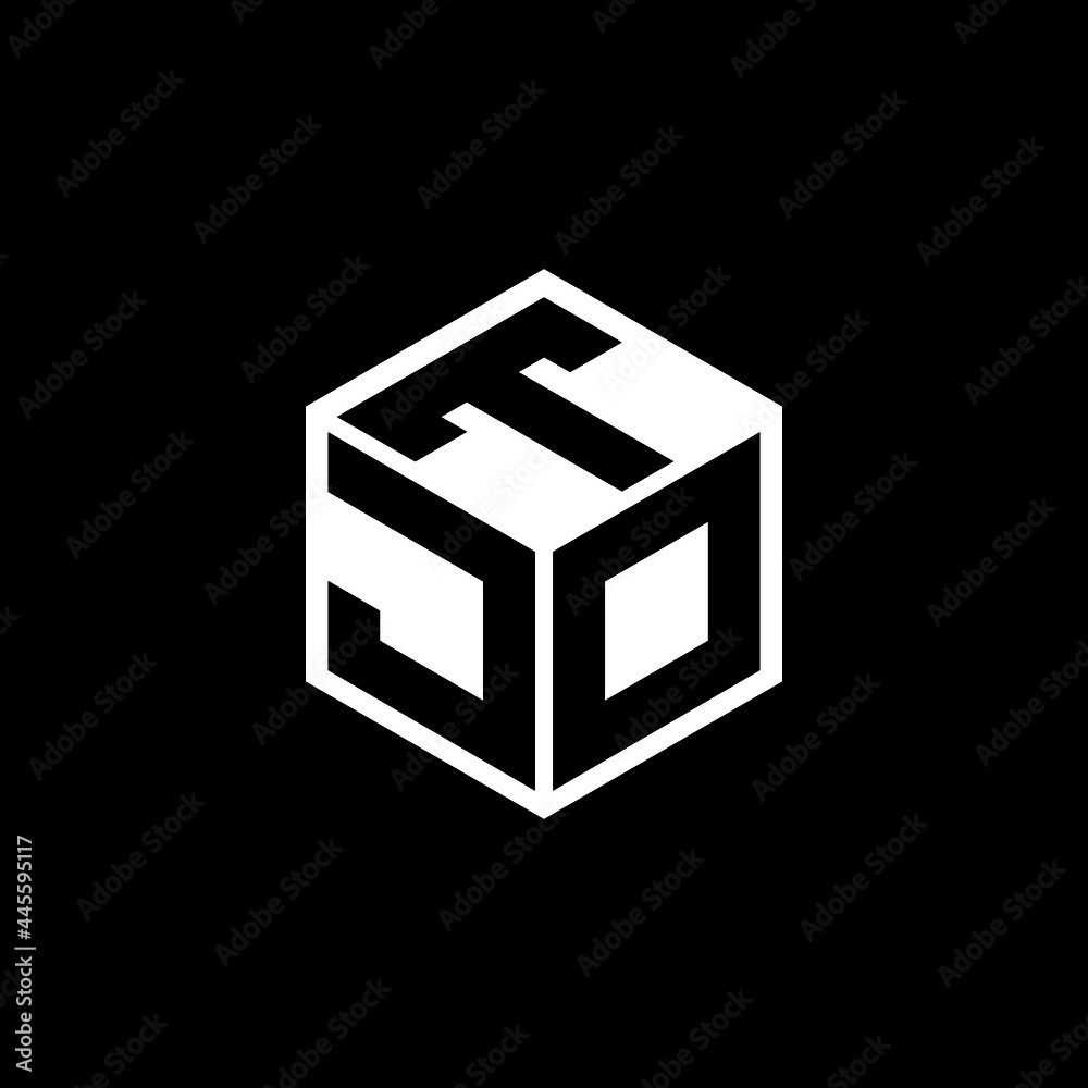 Vecteur Stock JDT letter logo design with black background in ...