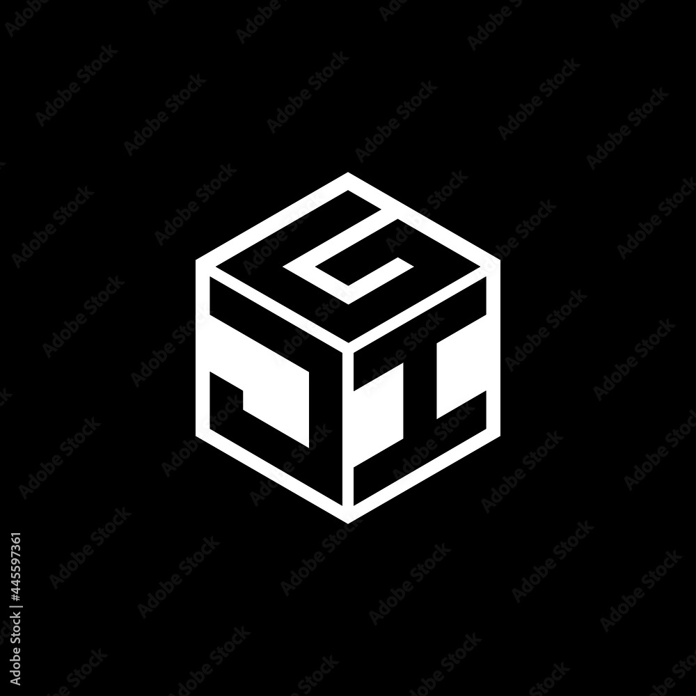 JIG letter logo design with black background in illustrator, vector ...