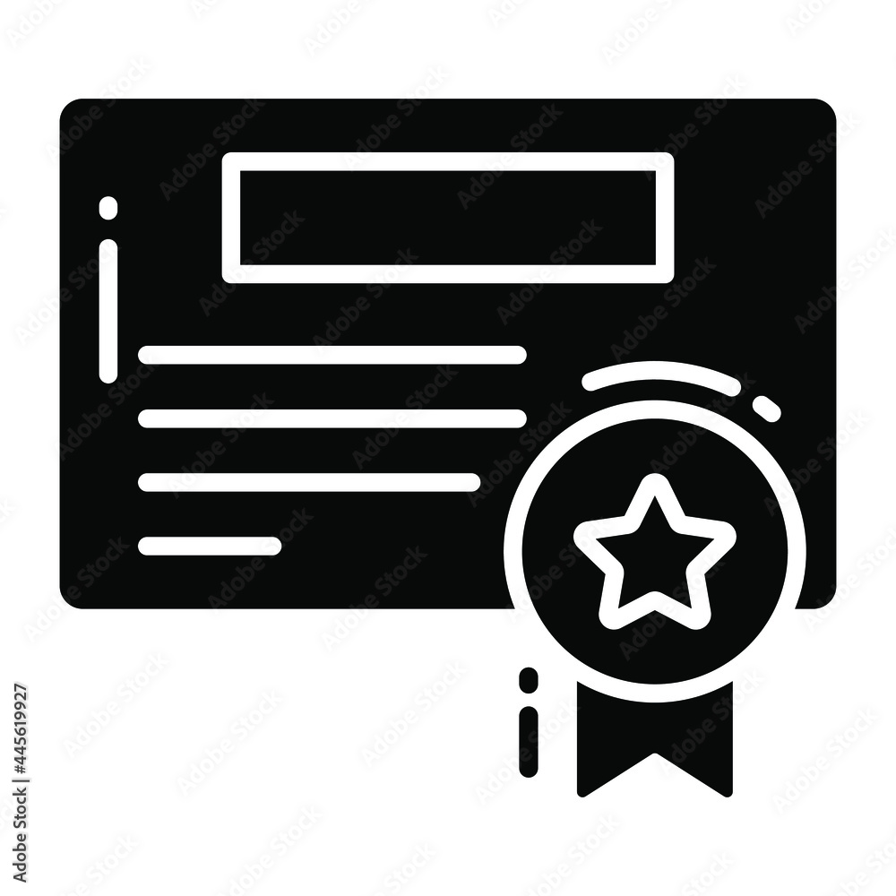 certificate trendy icon, flat style isolated on white background ...