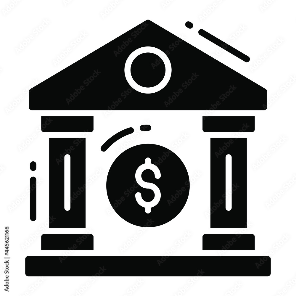 bank trendy icon, flat style isolated on white background. Symbol for ...