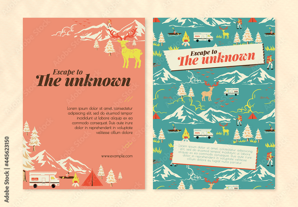 Editable Camping Poster Layout Stock Template | Adobe Stock