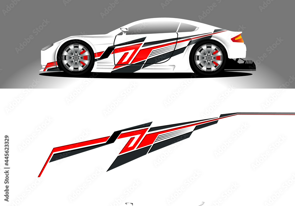 Car sticker or car wrap with natural natural concept with abstract line ...