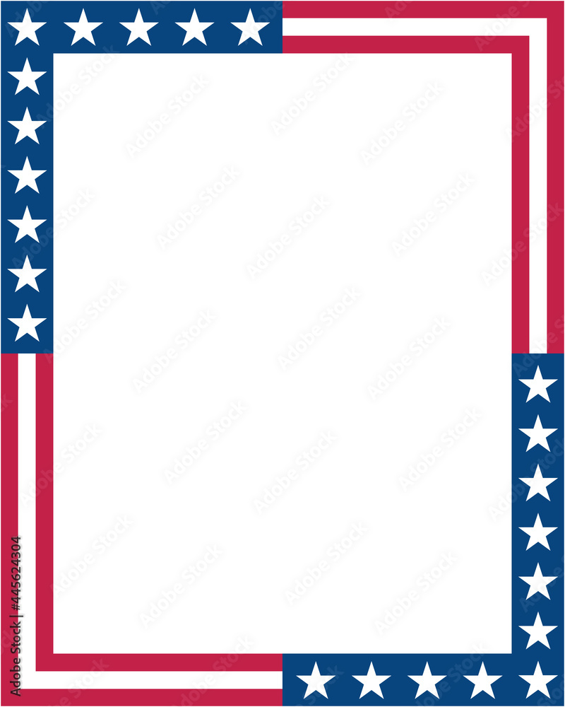 American abstract flag border frame with empty space for your text ...