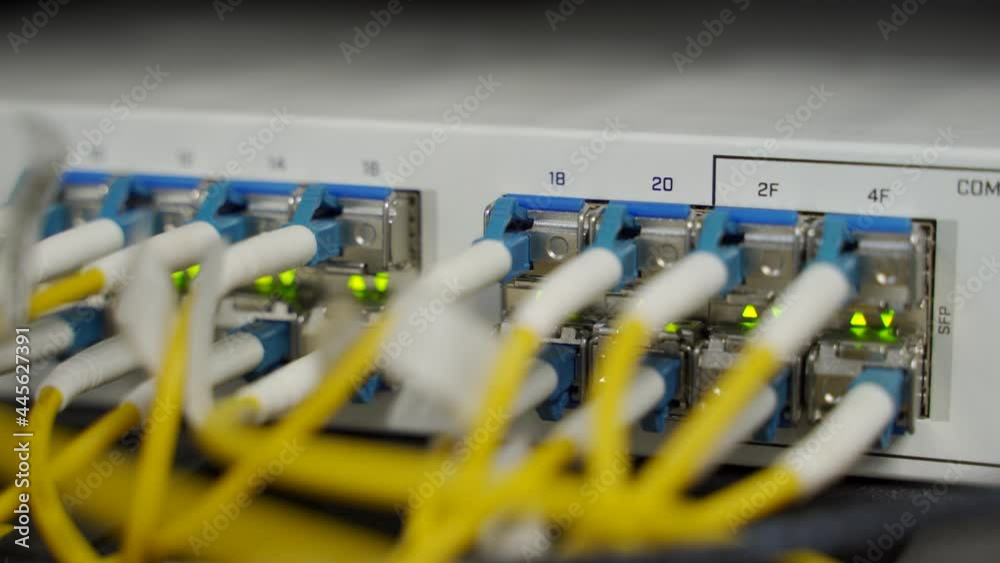 Optical server and router of the data center server room. Network ...