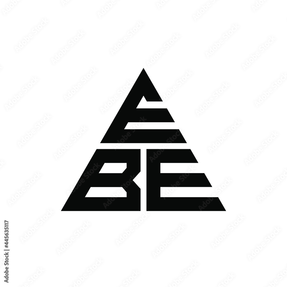 EBE triangle letter logo design with triangle shape. EBE triangle logo ...