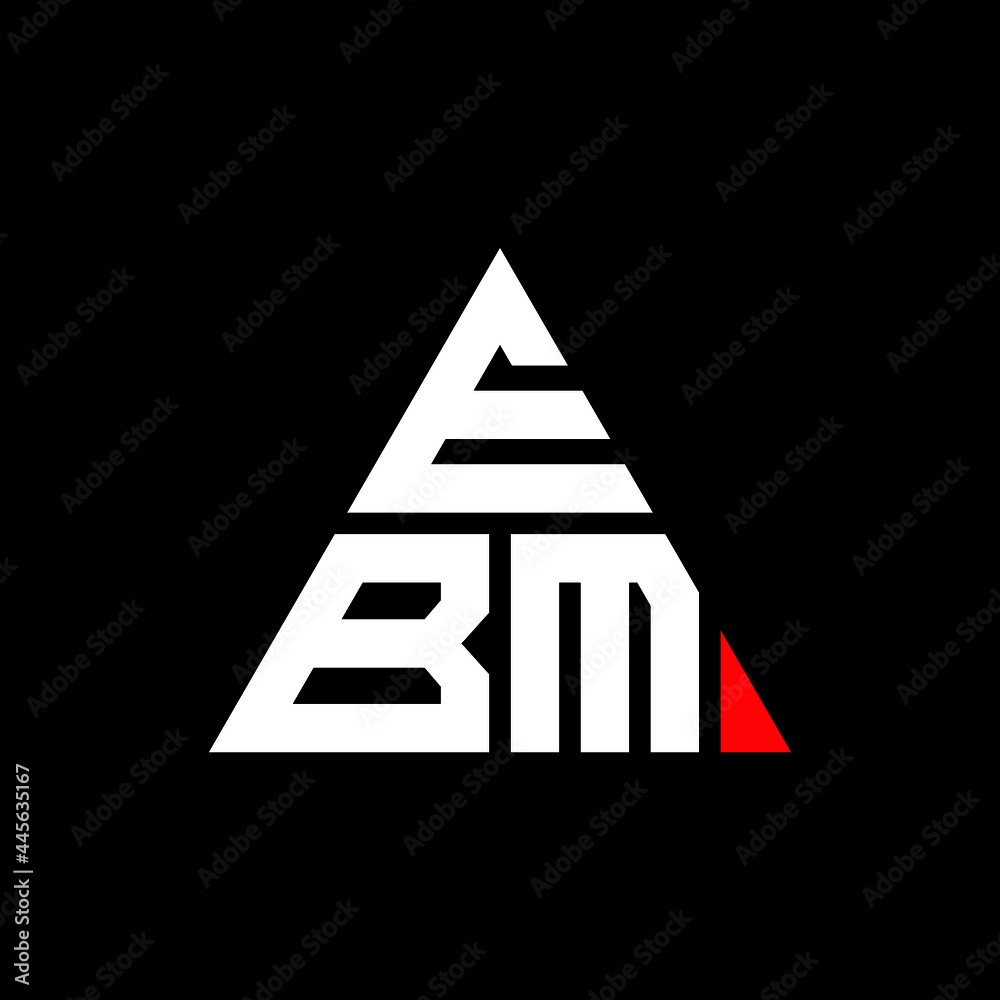 EBM triangle letter logo design with triangle shape. EBM triangle logo ...