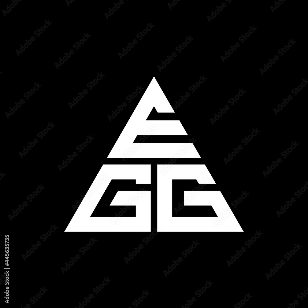 EGG triangle letter logo design with triangle shape. EGG triangle logo ...