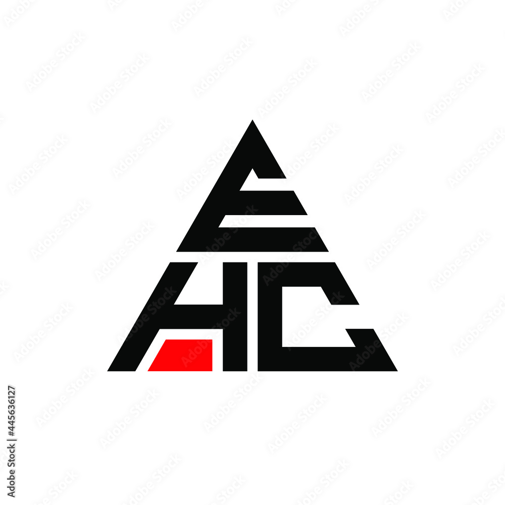 EHC triangle letter logo design with triangle shape. EHC triangle logo ...